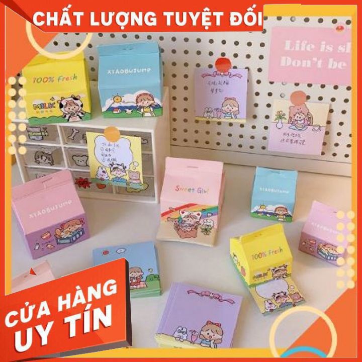 Haki milk carton note paper, 200 sheets of note paper with many cute ...
