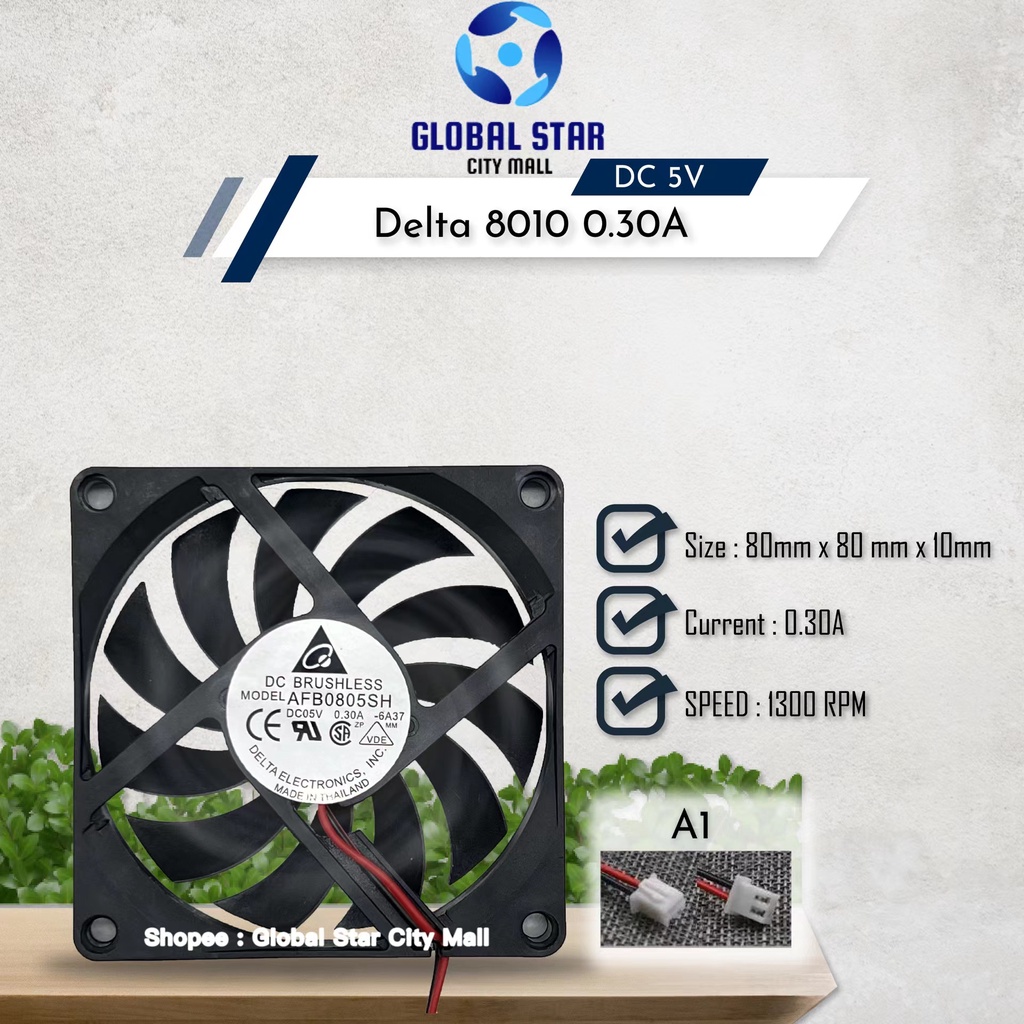 Original Delta 8010 DC 5V 0.30A 1300rpm Cooling Fan [NEW] | Shopee Malaysia