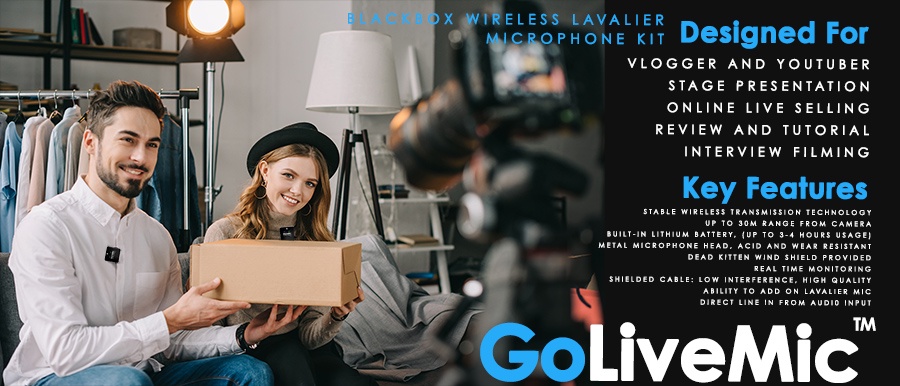 GoliveMic Blackbox GL-B Wireless Microphone Video Recording Live Stream ...