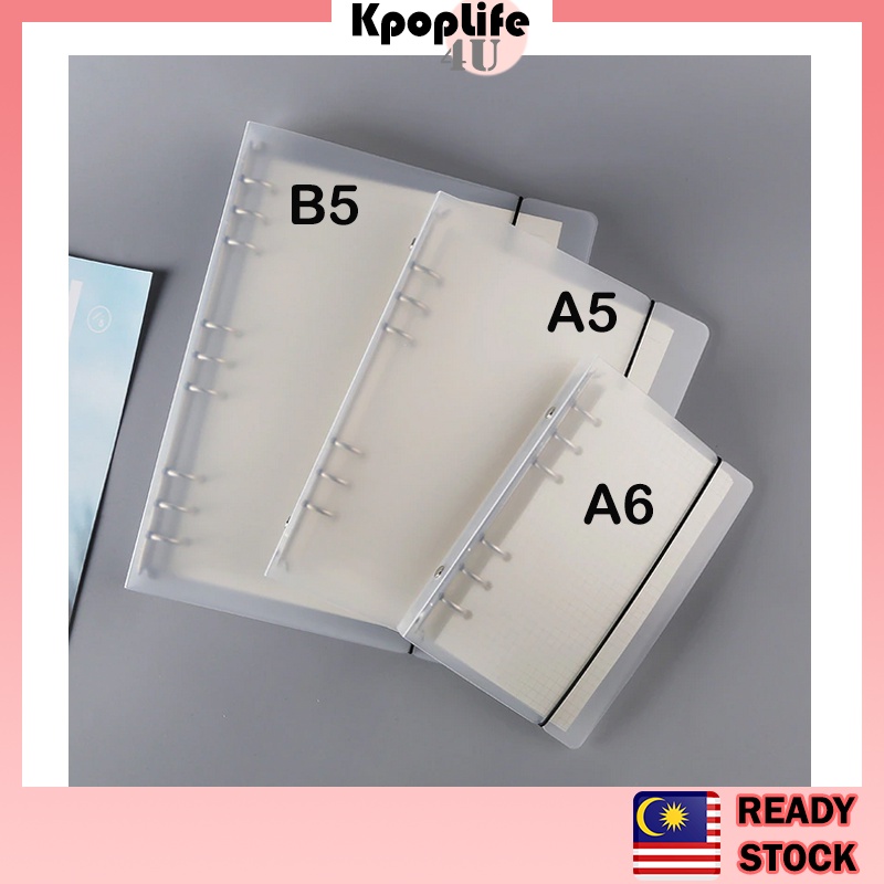A5 PP Matte Binder 6 Ring Photocard Album Planner Journal Notebook ...