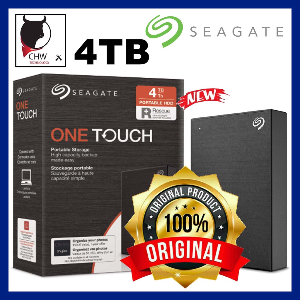 SEAGATE ORIGINAL MALAYSIA ONE TOUCH EXTERNAL HARD DISK 4TB PORTABLE HDD ...