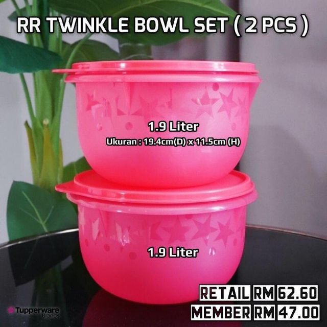 [READY STOCK] ORIGINAL TUPPERWARE Twinkle Bowl 1.9L / Bekas Makanan ...