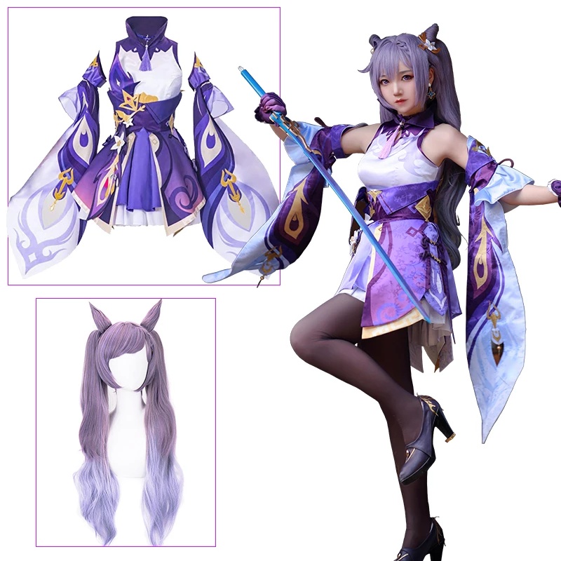 Keqing Costume Game Genshin Impact Keqing Cosplay Costume Uniform Dress ...
