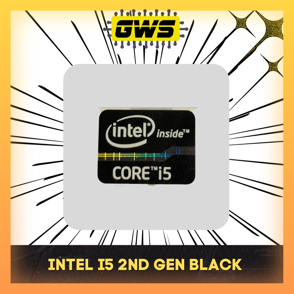 Original Intel i5 2ND GEN BLACK Logo Sticker for Laptop/Desktop ...