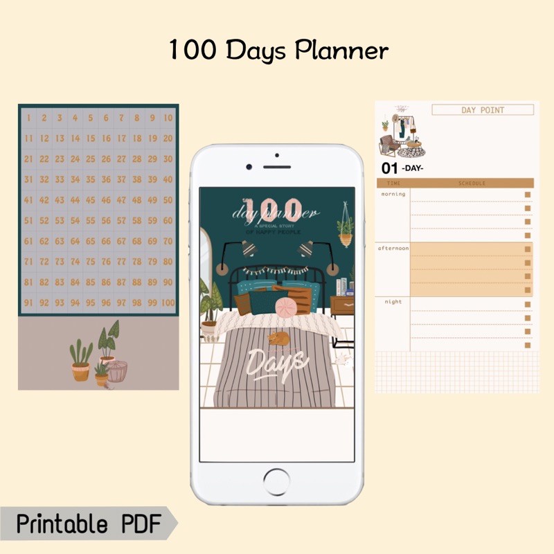 Notability / GoodNotes Hyperlinked 100 Days Planner / Printable PDF ...