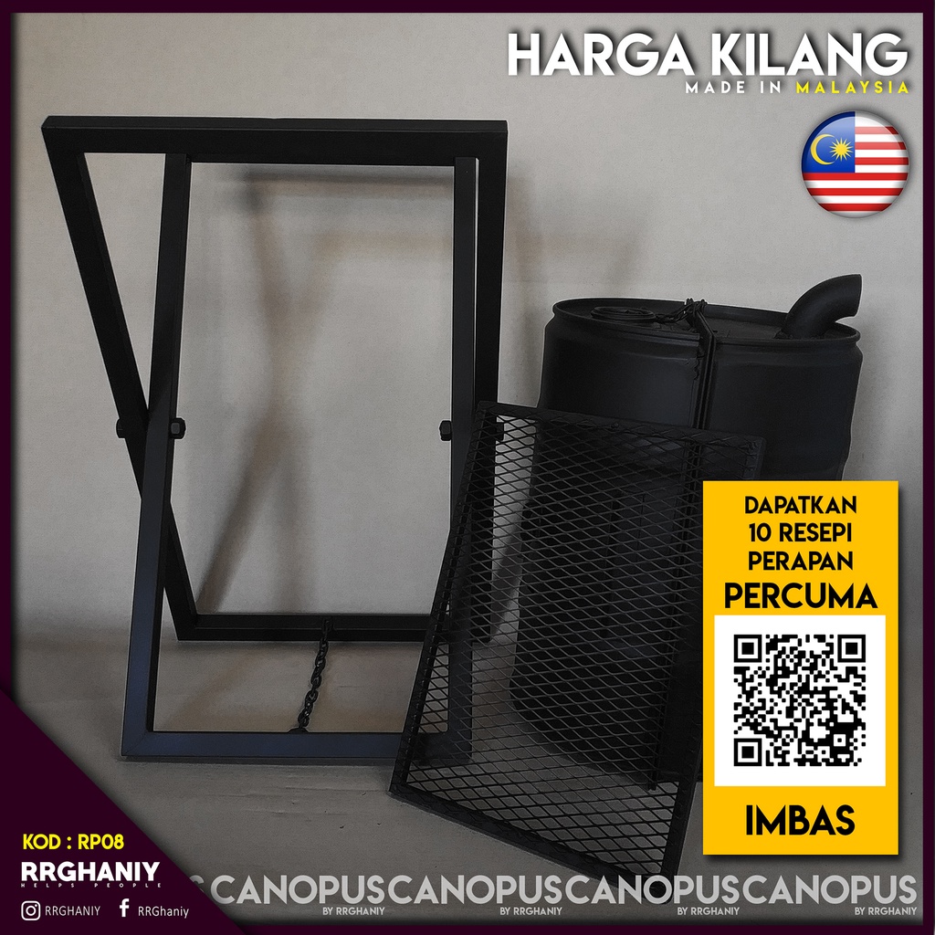 BBQ Grill Outdoor Drum Set Tong Drum 25L BBQ Set With Cover Portable And Light Suitable for Home ...