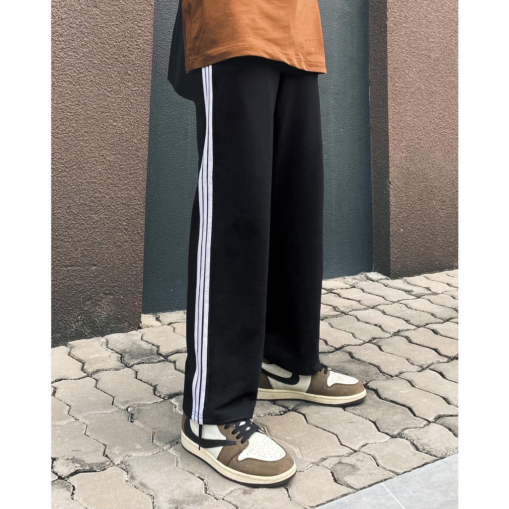 Jabasi men's 3-stripe straight pants, long, height-flattering ...