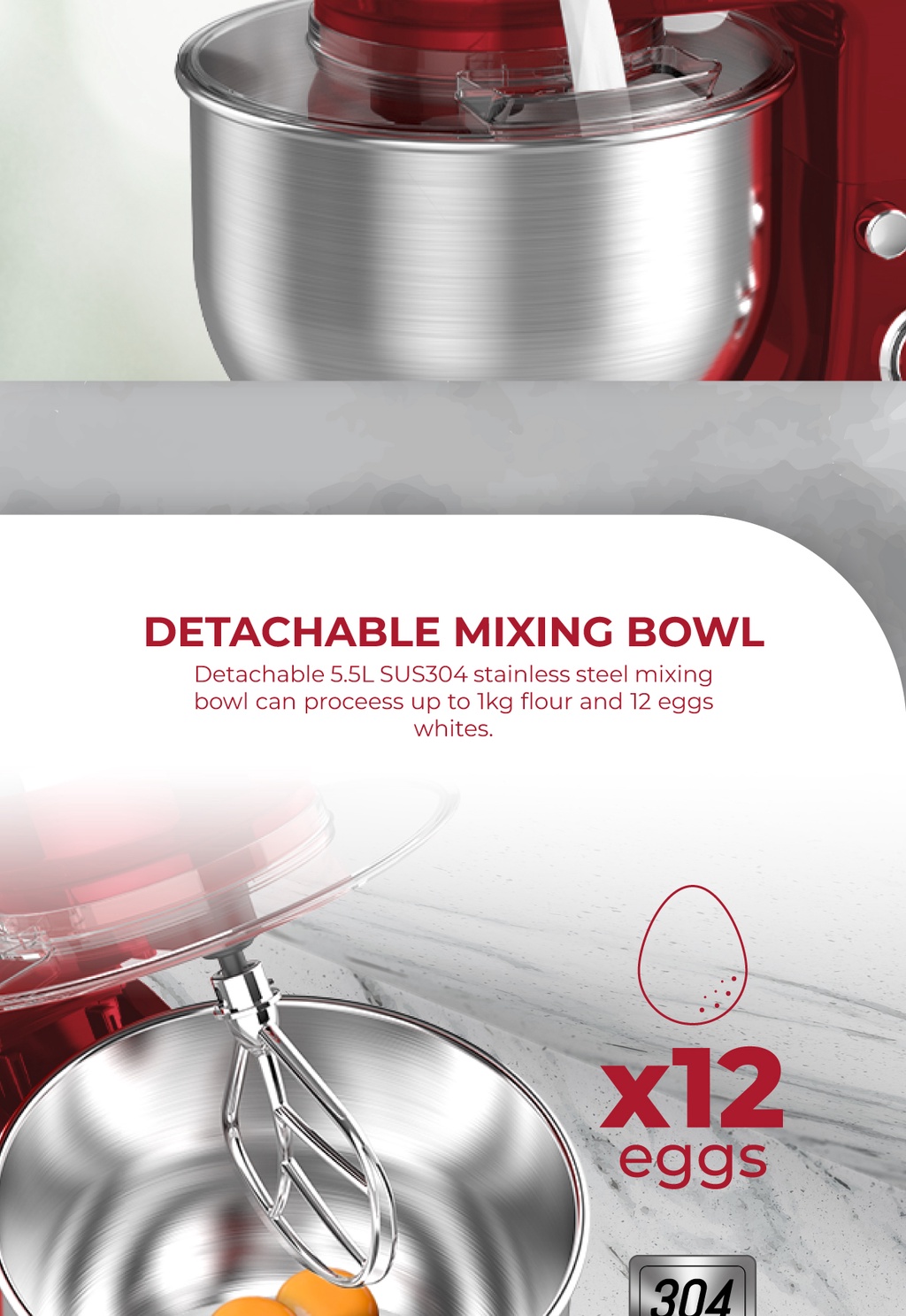 PerySmith Stand Mixer EasyCooking Series (5.5L/1200W) PS5500 | Shopee ...