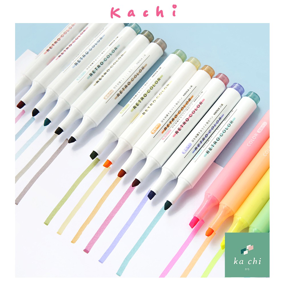 [Ready Stock] Kachi 18 Colors Morandi Marker Vintage Pen Fluorescent ...