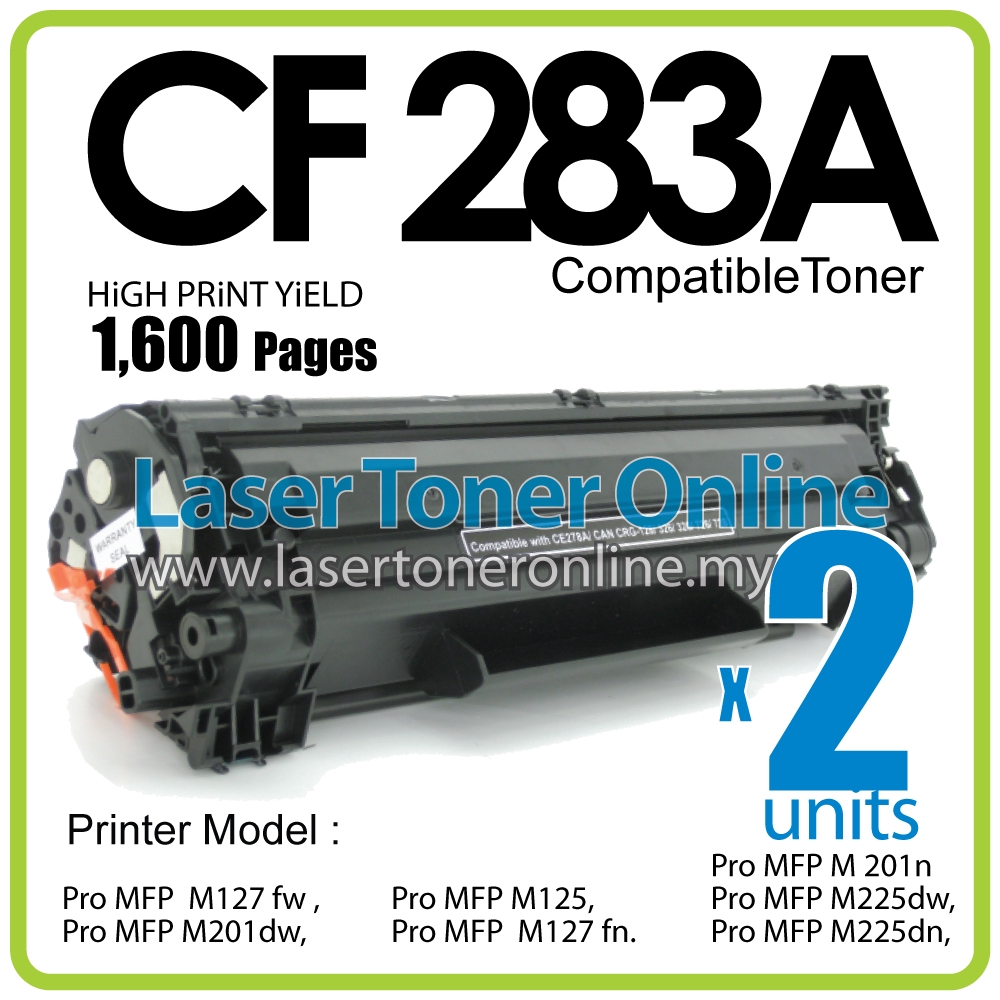 2x Compatible to HP CF283A 83A LaserJet Pro MFP M125 M127 M127fn M201dw ...