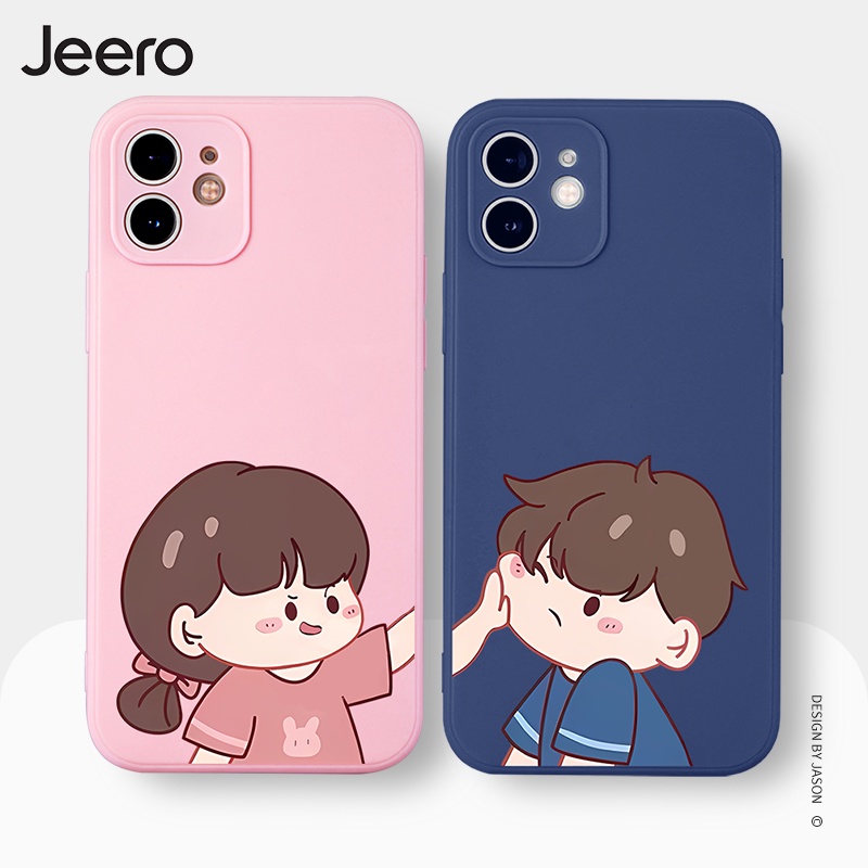 JEERO Soft Silicone Matching Couple Set Cute Funny Shockproof Phone ...