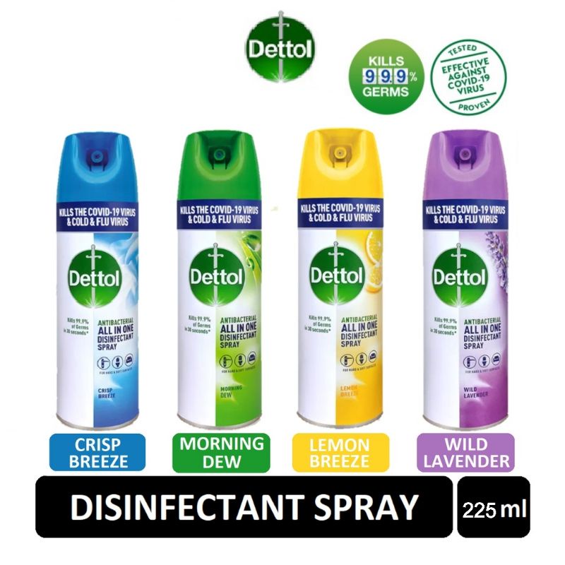 Dettol Disinfectant Spray Morning Dew/Crisp Breeze 225ml | Shopee Malaysia