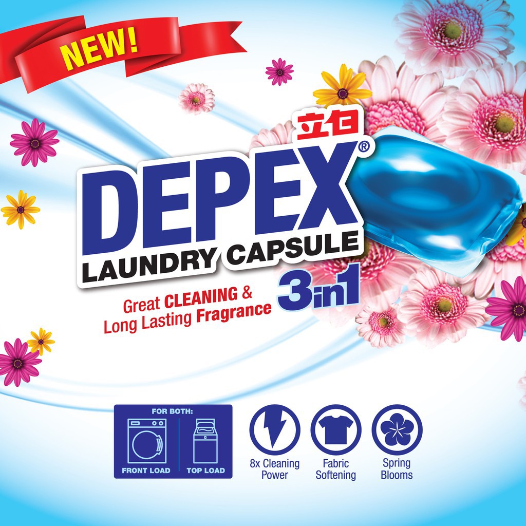 Depex Laundry Liquid Capsule Detergent Softpack (30 x 10g) | Shopee ...