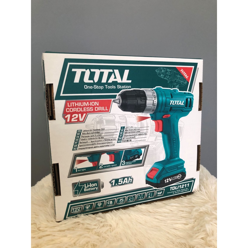 TOTAL 12V Lithium-Ion Cordless Drill-TDLI1211 | Shopee Malaysia