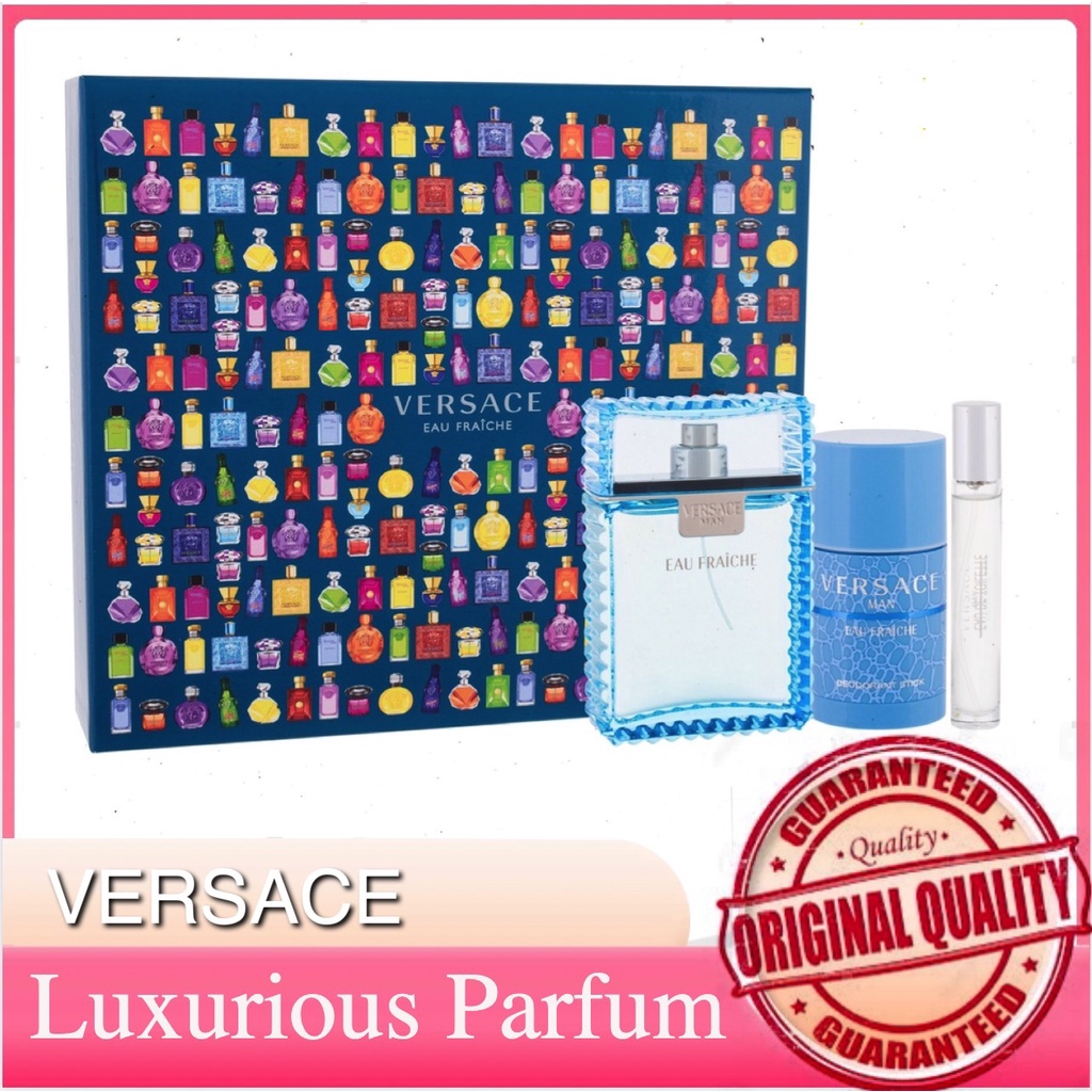 ORIGINAL Versace Man Eau Fraiche 100ml EDT Perfume Gift Set - 100% ...