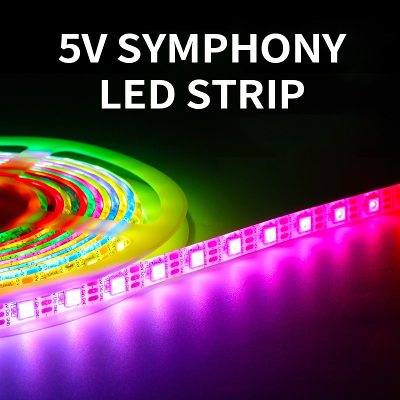 Led strip Light Bar 5v Symphony ws2812b berwarna-warni warna penuh ...