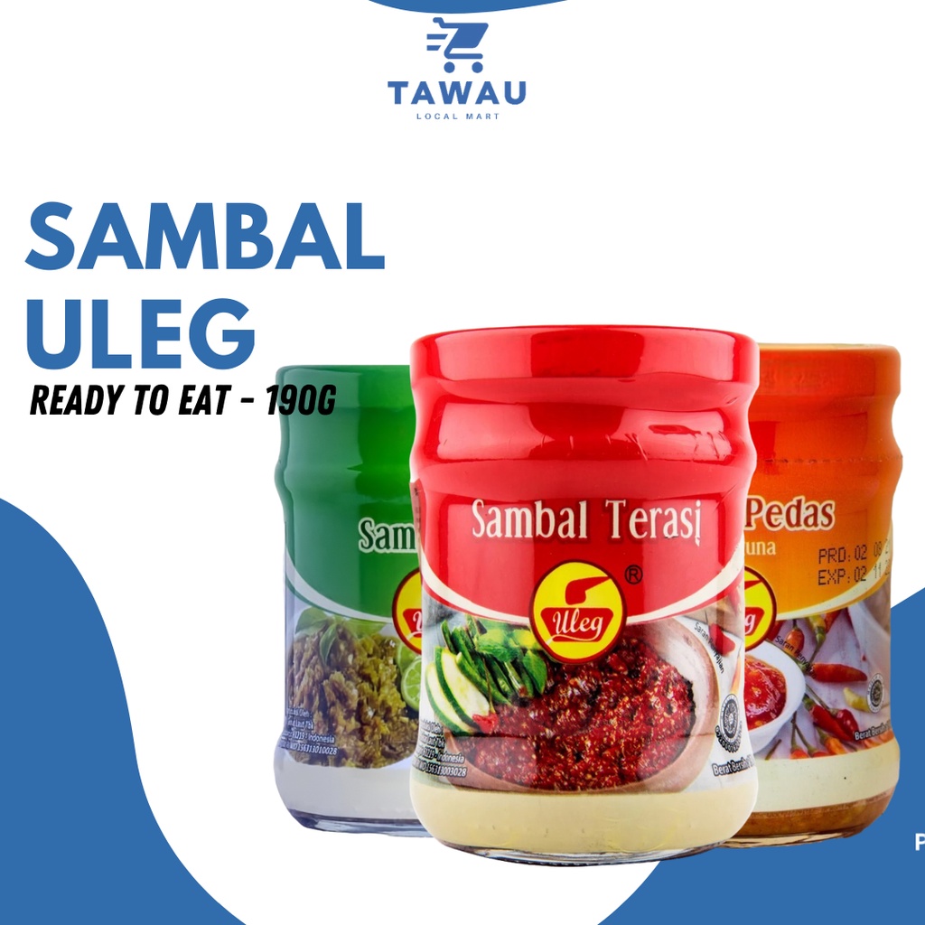 [Ready to Eat] ULEG Jar Sambal Terasi/ Ijo/Sambal Pedas / Udang / Teri ...