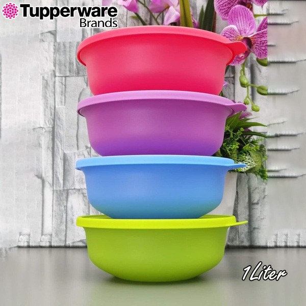 🔥READY STOCK🔥Original Tupperware Aloha Bowl (4) 1L Neon Glowing Red ...