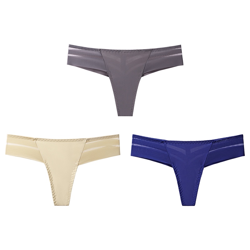3PCS/Set Women Sexy Patchwork Panties Ultra Thin Seamless Thong ...