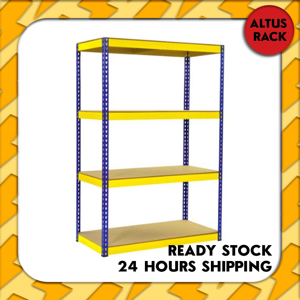 Blue Yellow / Boltless Rack Shelf Rack Storage / 150-180cm(H)X30-60cm(D ...