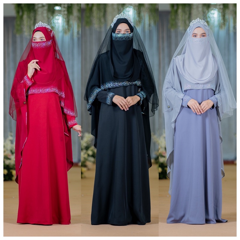 BAJU JUBAH RATU ARAB | BAJU DRESS JUBAH | MAROON| GREY | HITAM by ...