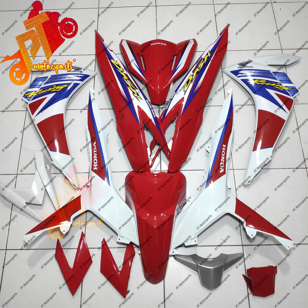 Honda Dash 110 Dash 2 Dash V2 Cover Set Red White With Sticker | Shopee ...