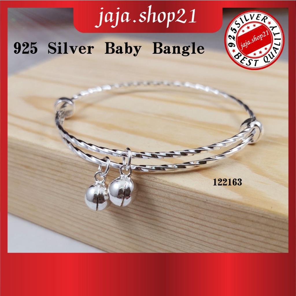READY STOCK | 925 Silver Baby Bangle Bell For Kids (122163) | 925 ...