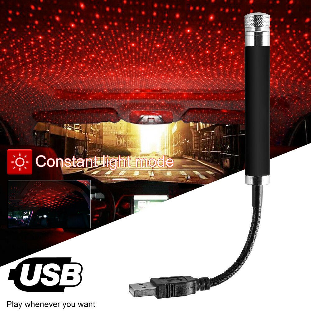 Car Interior USB Star Disco Light Room Lamp Indoor Atmosphere Roof ...