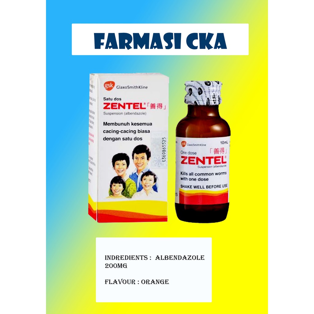 ZENTEL SUSPENSION 200MG/5ML (10ML) | Shopee Malaysia