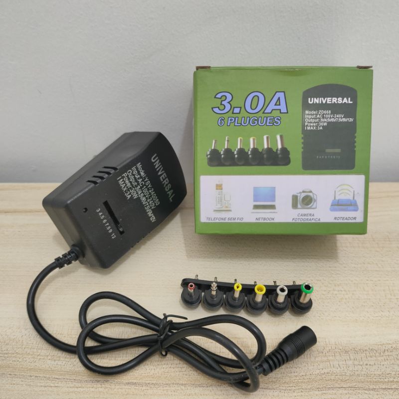 Universal Adjustable 3-12V AC-DC Power Supply Adapter 30W 3.0A Charger ...