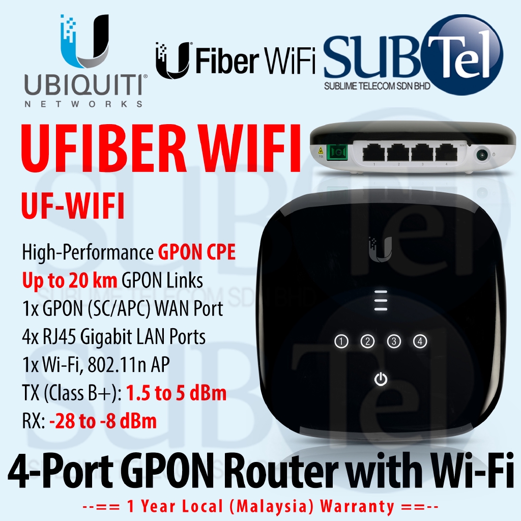 SALE Ubiquiti Fiber UF-WIFI GPON CPE ONU/ONT Router with WiFi4 GPON WAN ...