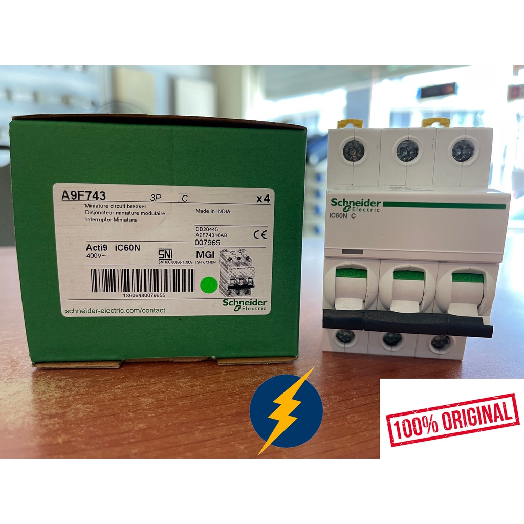 SCHNEIDER MCB HIGEST QUALITY 3 POLE A9F SERIES A9F74306 A9F74310 A9F74316 A9F74320 A9F74332 ...