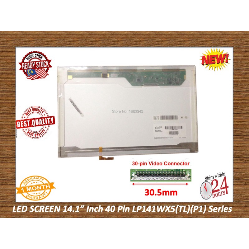 14.1 inch 40 Pin LED SCREEN For LP141WX5 (TL)(C1) LP141WX5 (TL)(P1 ...