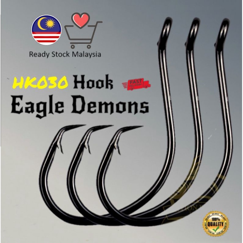 【HK030】MataKail Umpan Hidup Eagle Demons Live Bait Hook Extra Strong Sharp Hook Bottom Jigging ...