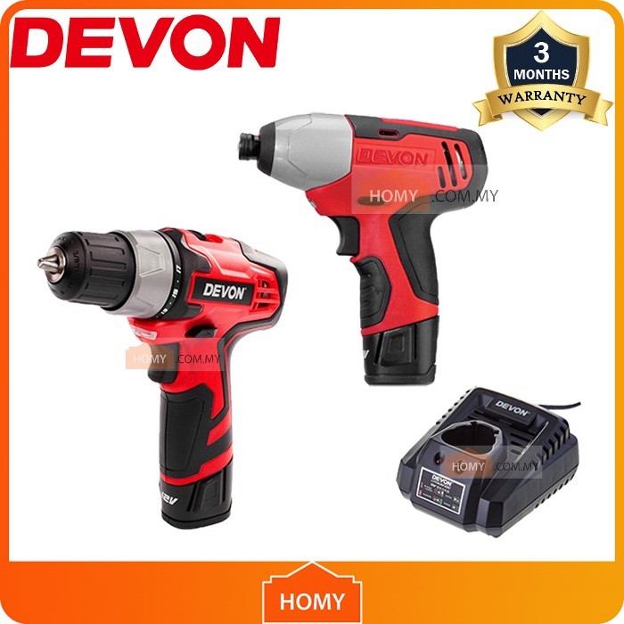 DEVON 7297-LI-12 5262 Cordless Drill Driver and 5228 Cordless Impact ...