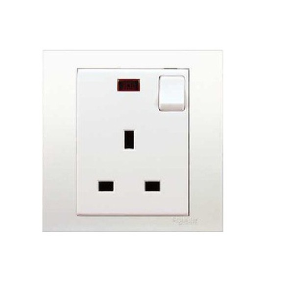 Schneider Vivace 13A Switch Socket with Neon, White | Shopee Malaysia