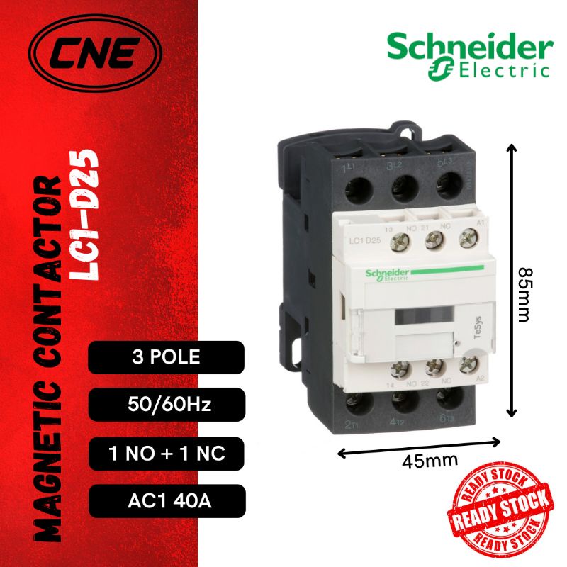 【🔥Ready Stock🔥】Original SCHNEIDER Magnetic Contactor LC1-D25 / AC1=ITH ...