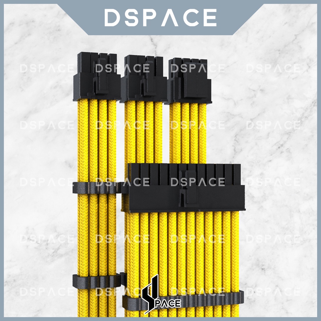 DSPACE MESH-X PSU Yellow Premium Sleeve Braided Extension Custom Cable ...