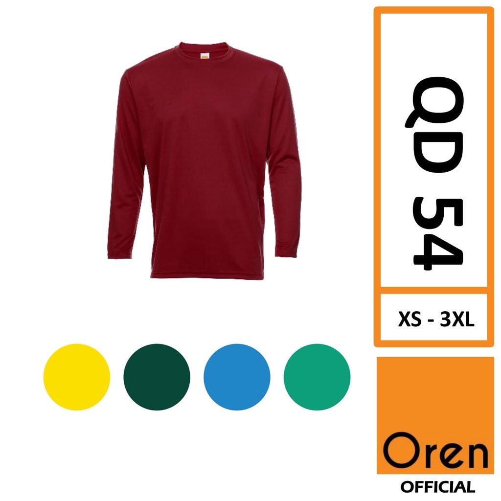 Oren Sport QD Quick Dry Long Sleeve Plain T-Shirt QD54 | Shopee Malaysia