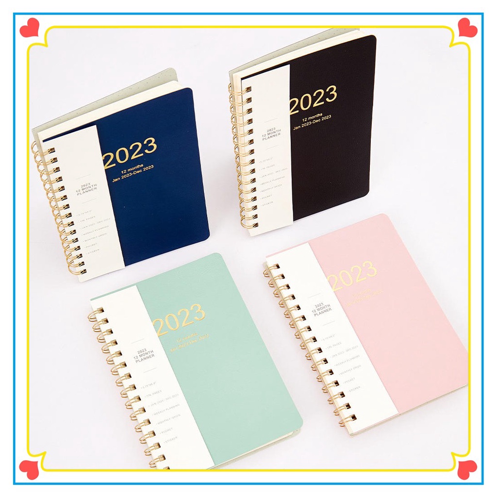 A5 2023 Diary Weekly Planner Agenda Spiral Organizer Notebook Index ...