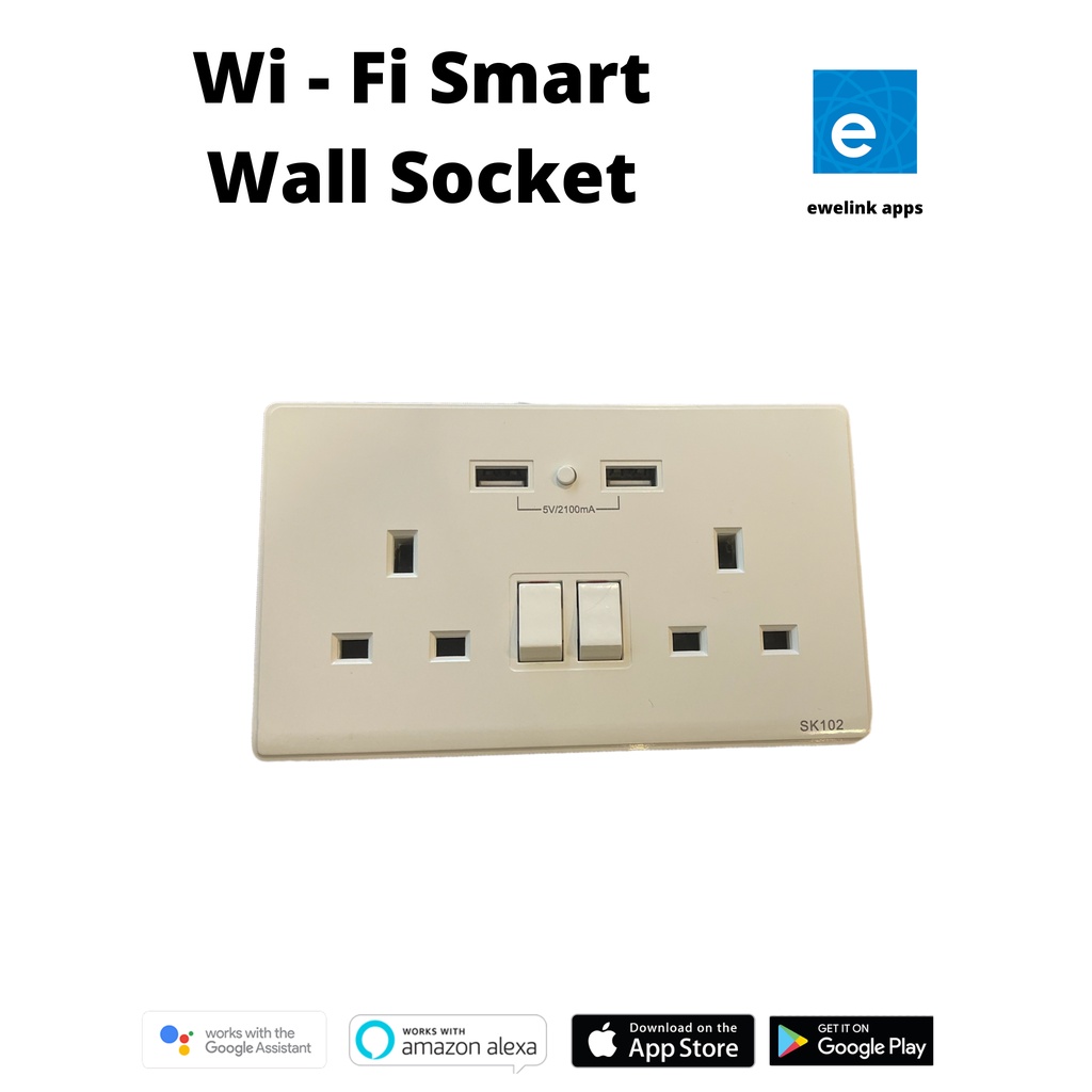 CLEARANCE !!! Smart Wall Socket Wi-Fi twin socket with USB port ...
