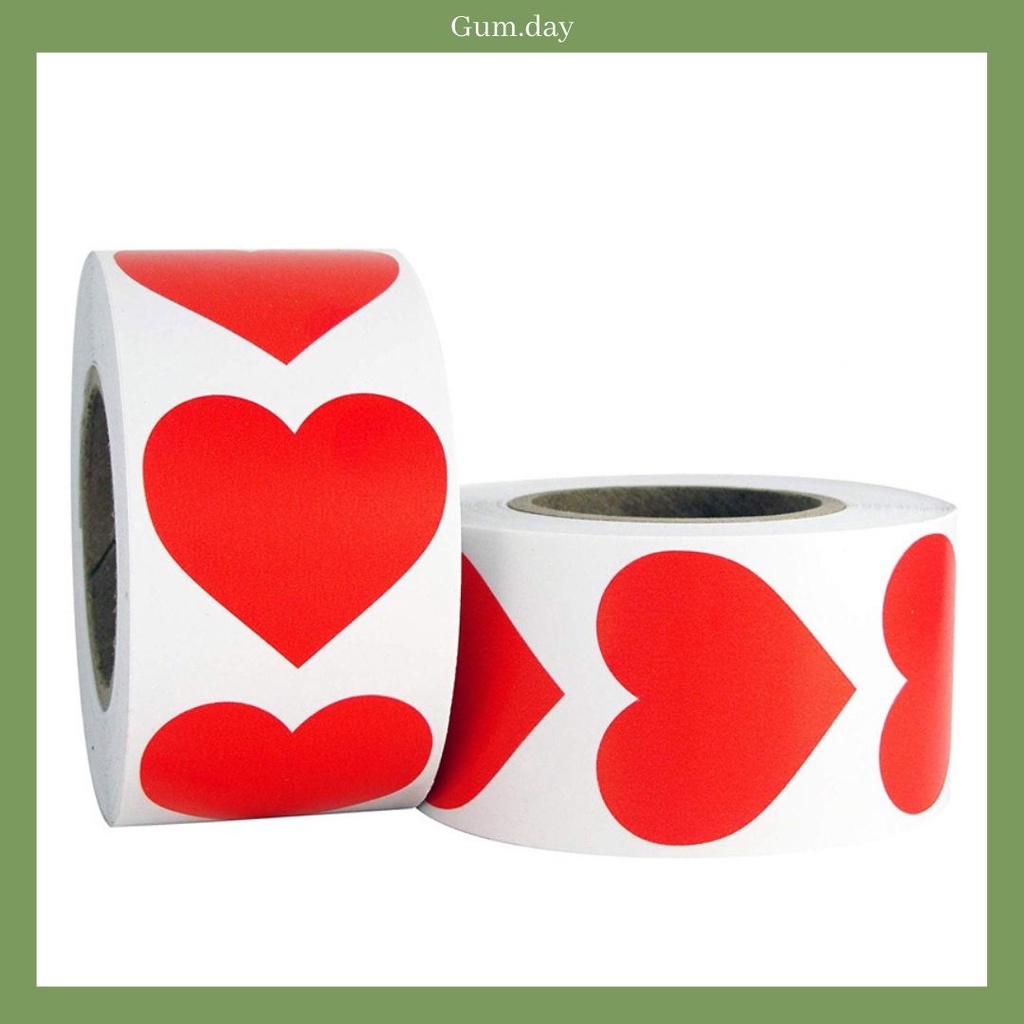 Love shape sticker Hari Raya 2024 red heart label birthday gift ...
