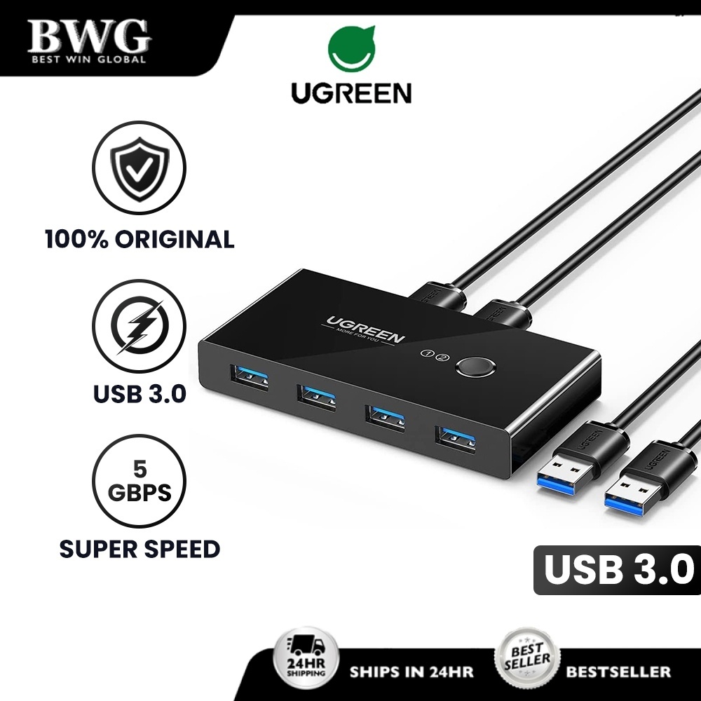 Ugreen Usb 3 0 Switch Selector 4 Port 2 Computer Switcher Adapter Hub For Pc Printer Scanner