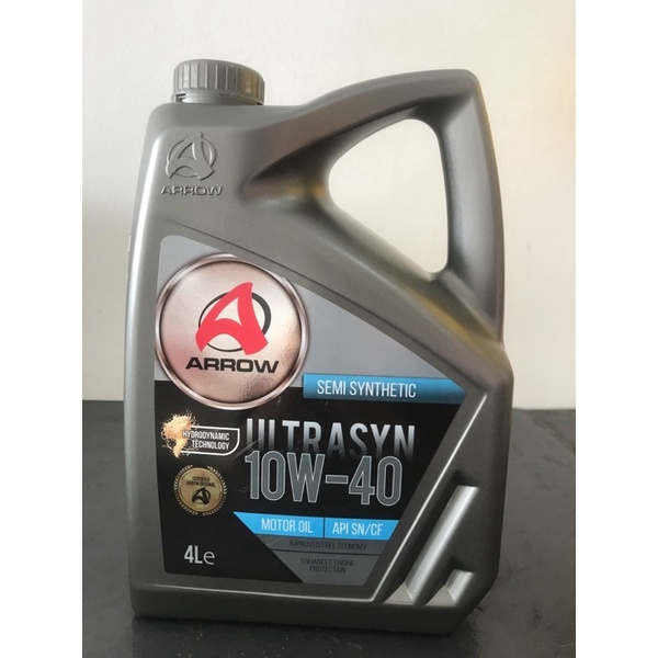ARROW ULTRASYN SEMI SYNTHETIC MOTOR OIL SN/CF 10W-40 4L | Shopee Malaysia
