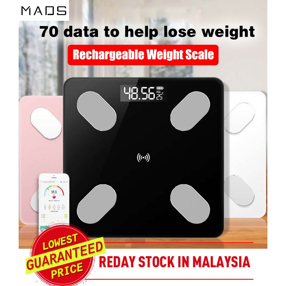 🔥ReadyStockInMalay🇲🇾 Weight Scale Bluetooth Smart Digital Scale ...