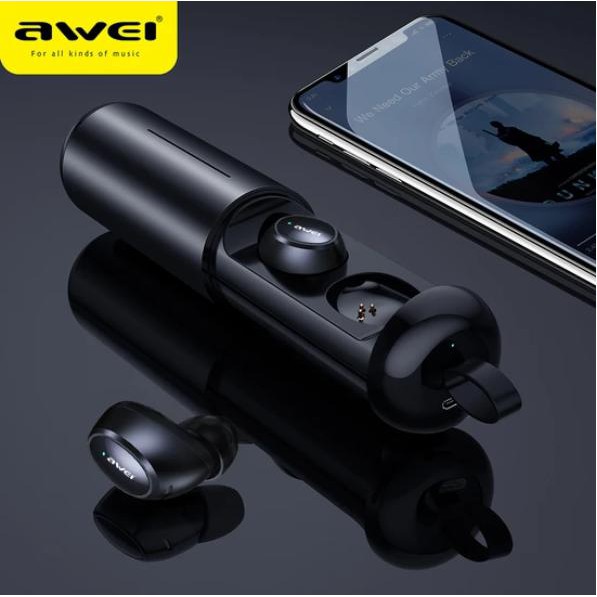 AWEI T55 TWS True Wireless Sports Earbuds with Charging Case Waterproof ...
