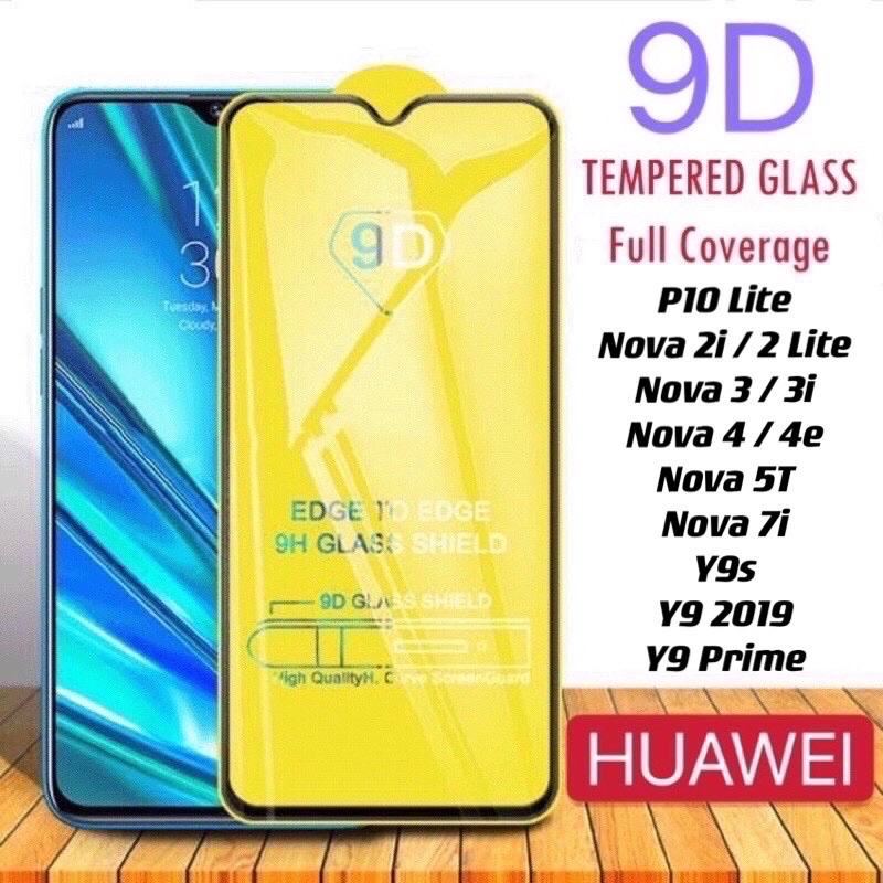HUAWEI 9D FULL TEMPERED GLASS Nova 2lite 2i 3i 4 4e 5t 7i 7se Y5 Y9 ...