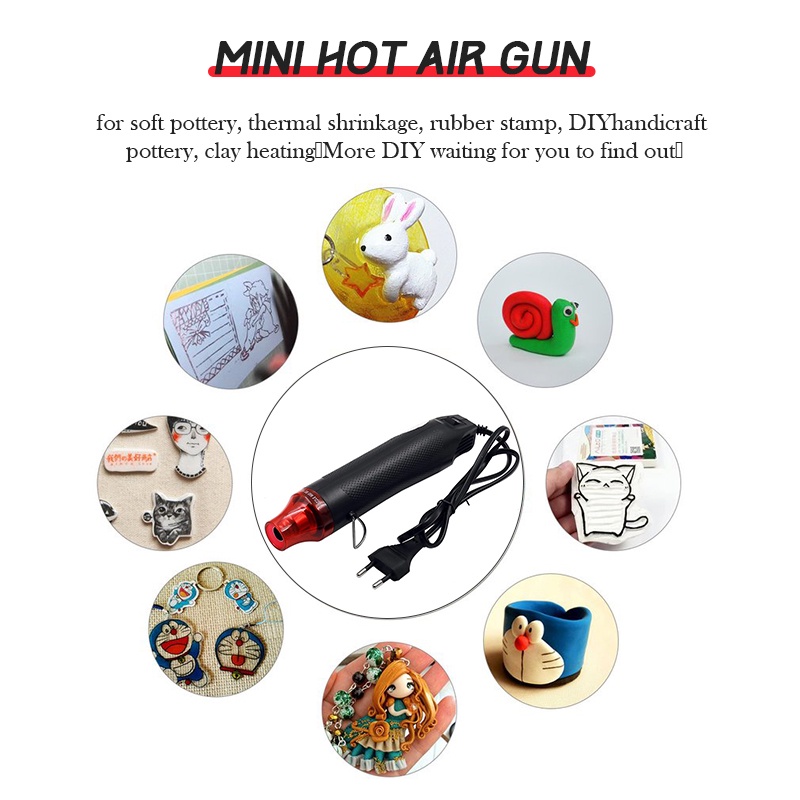 300W Heat Gun Hand Hold Hot Air Heat Gun Blower 220V Plastic Shrink ...