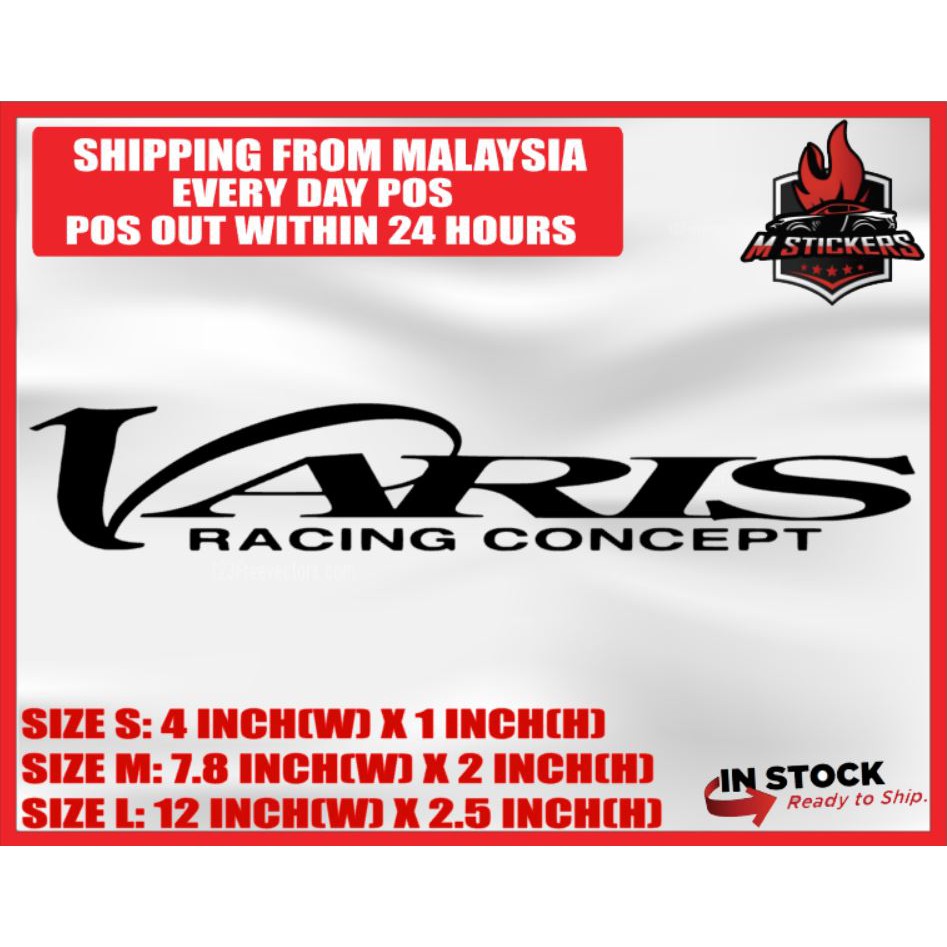 [M STICKERS] VARIS RACING CONCEPT CAR STICKER KERETA LANCER INSPIRA EVO ...