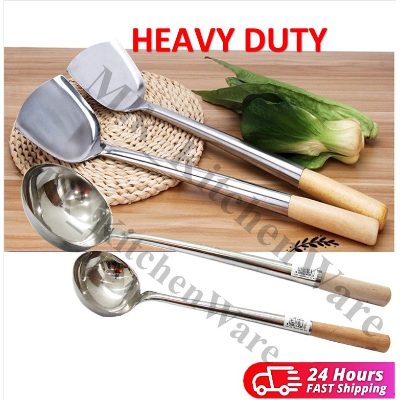MLK Stainless Steel Ladle With Wood Handle/Stainless Steel Turner ...
